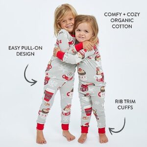 HonestBaby 2-Piece Family Matching Holiday Pajamas Organic Cotton for Men, Women, Kids, Toddlers, Baby Boys, Girls, Unisex Pets, Hedgehog N Cocoa