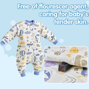 XIFAMNIY 1.5 TOG Baby Wearable Blanket Toddler Kids Sleeping Bag Detachable Long Sleeve Swaddle