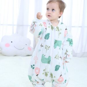 Happy Cherry Baby Winter Coverall One Piece Cute Cartoon Cotton Sleeping Sack