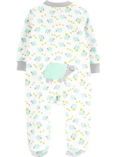 Simple Joys by Carter's Baby Neutral 2-Pack Cotton Footed Sleep and Play, White Bear/Turtle, 3-6 Months