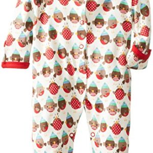 JoJo Maman Bebe Unisex-Baby Newborn Funky Robin Sleepsuit, Red, New Born