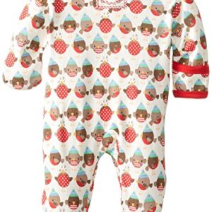 JoJo Maman Bebe Unisex-Baby Newborn Funky Robin Sleepsuit, Red, New Born