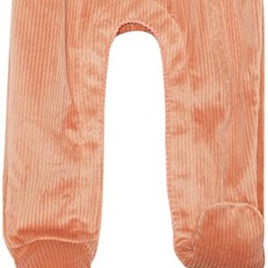 Mud Pie Baby Girl Velour Footed Sleeper and Headband Set, Peach, 6-9 Months