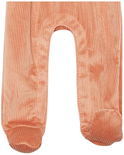 Mud Pie Baby Girl Velour Footed Sleeper and Headband Set, Peach, 6-9 Months