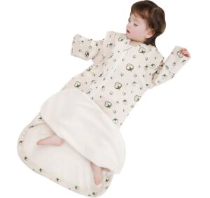 luyusbaby sleeping bag organic cotton thickened removable sleeves baby wearable blanket, for spring fall