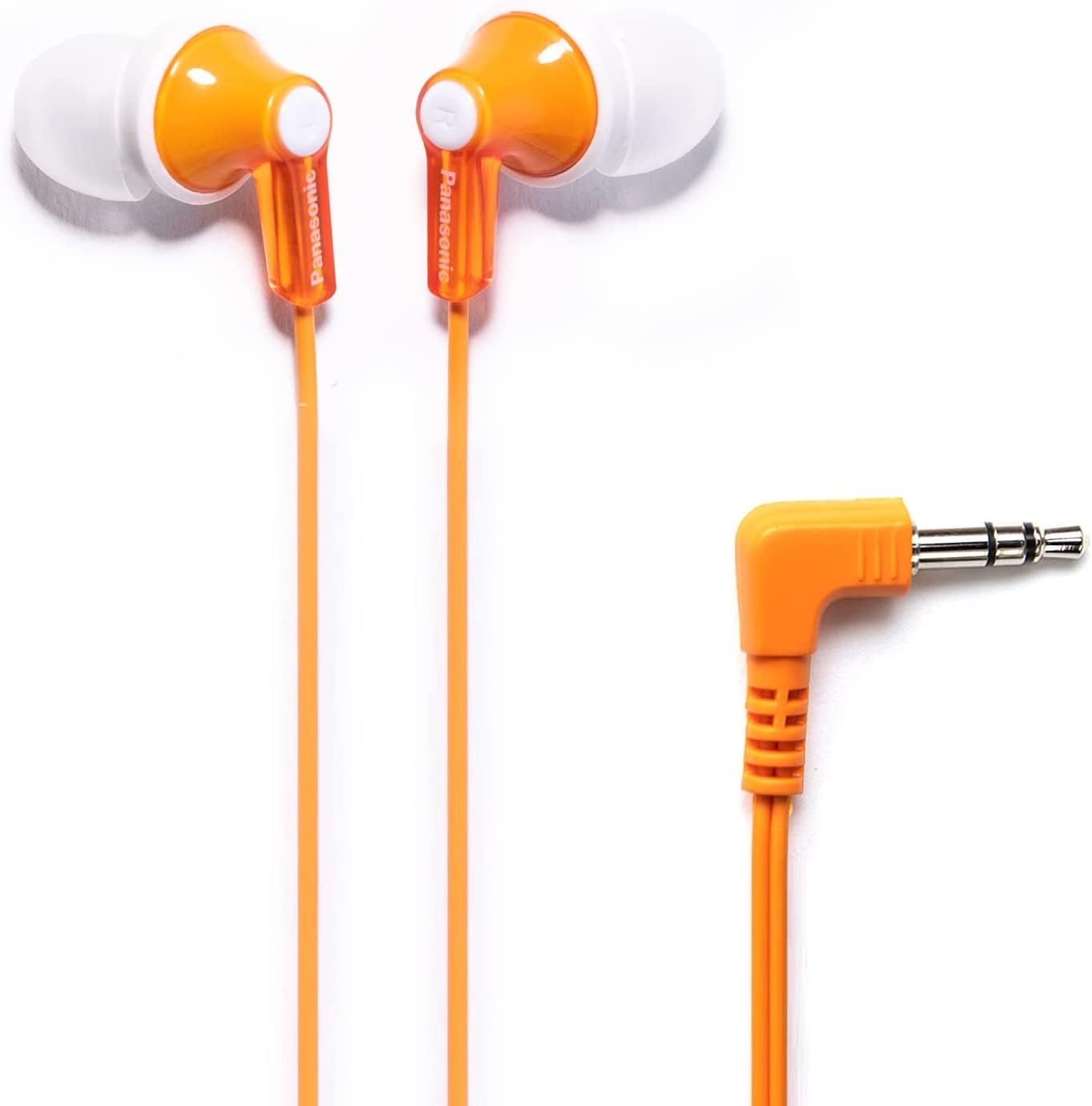 Panasonic ErgoFit In-Ear Earbud Headphones RP-HJE120-D (Orange) Dynamic Crystal Clear Sound, Ergonomic Comfort-Fit