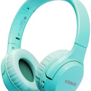 KONNAO Kids Headphones Wireless 60H, Foldable On Ear Headphone with MIC, Volume Limiter 85dB/94dB Wireless & Wired Headphones, Over-Ear Headphone for Kid Adult School Online Class Travel, Green