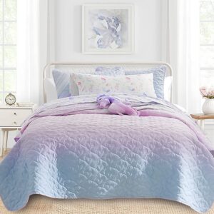 schnauzer home quilt set king size 3 piece, bailey pattern printed bedding coverlet set, lightweight soft reversible bedspread sets for all season (1 quilt & 2 pillow shams)