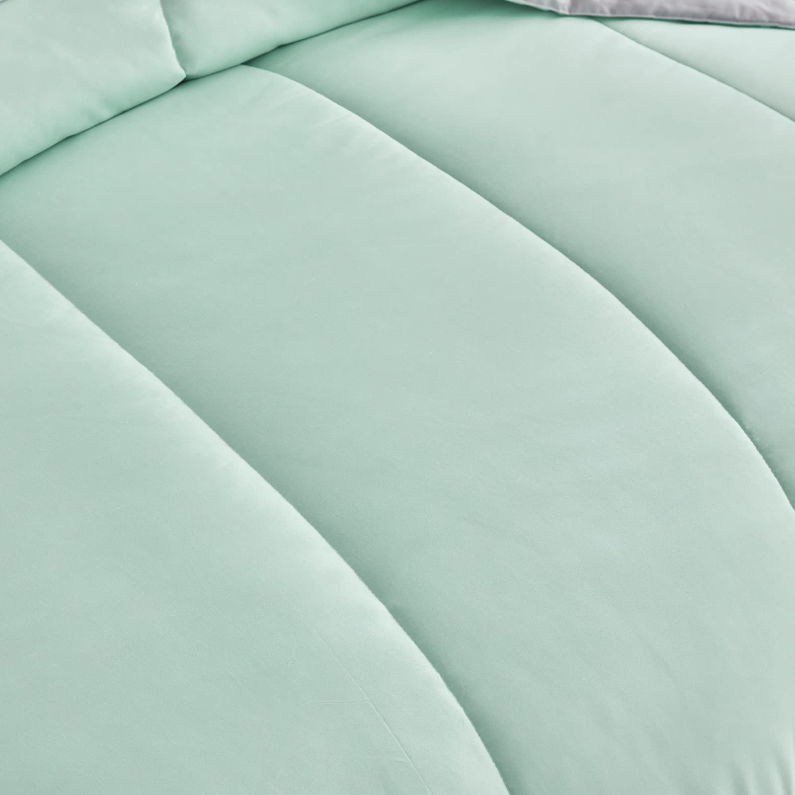 UOZZI BEDDING Green King Comforter Set 7 Pieces Bed in a Bag with Spring Comforter King Size,Gray Sheets, Pillowcases & Shams Reversible Soft All Season Bed Set