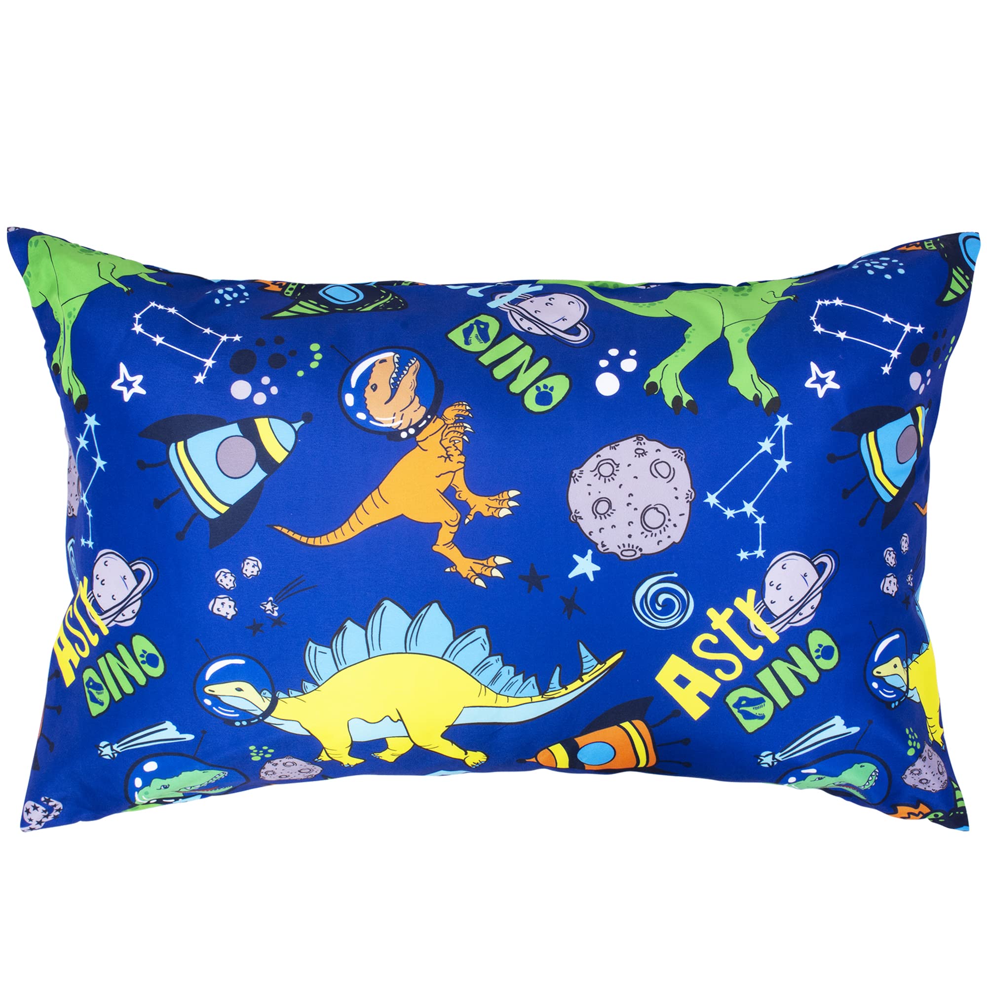 UOMNY Dinosaur Toddler Bedding Set for Boys 2 Pieces Toddler Sheet Sets with Kids Toddler Fitted Sheet and Toddler Pillowcase Space Toddler Bedding Set