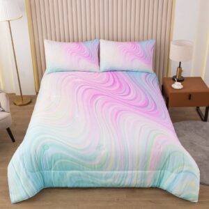 Bodhi King comforter set for girls,kids bedding sets,pink bedding for girls,king size bedding sets for kids,blue and pink comforter,tie dye bedding sets with pillowcase.