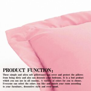 NTBAY Standard Pillow Shams - 2 Pack Brushed Microfiber 20x26 Sham Covers - Super Soft and Cozy, Wrinkle, Fade, Stain Resistant 20x26 Inches Oxford Pillowcases, Pink