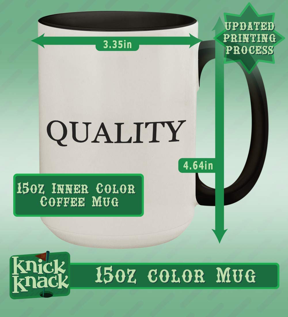 Knick Knack Gifts got bedding? - 15oz Ceramic Colored Handle and Inside Coffee Mug Cup, Black