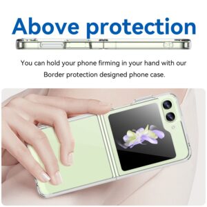 Taneny for Samsung Galaxy Z Flip 5 Case,Slim Thin Lightweight Hard PC Crystal Cover Soft Bumper Shockproof Protection Phone Case for Samsung Galaxy Z Flip 5 5G (Clear)