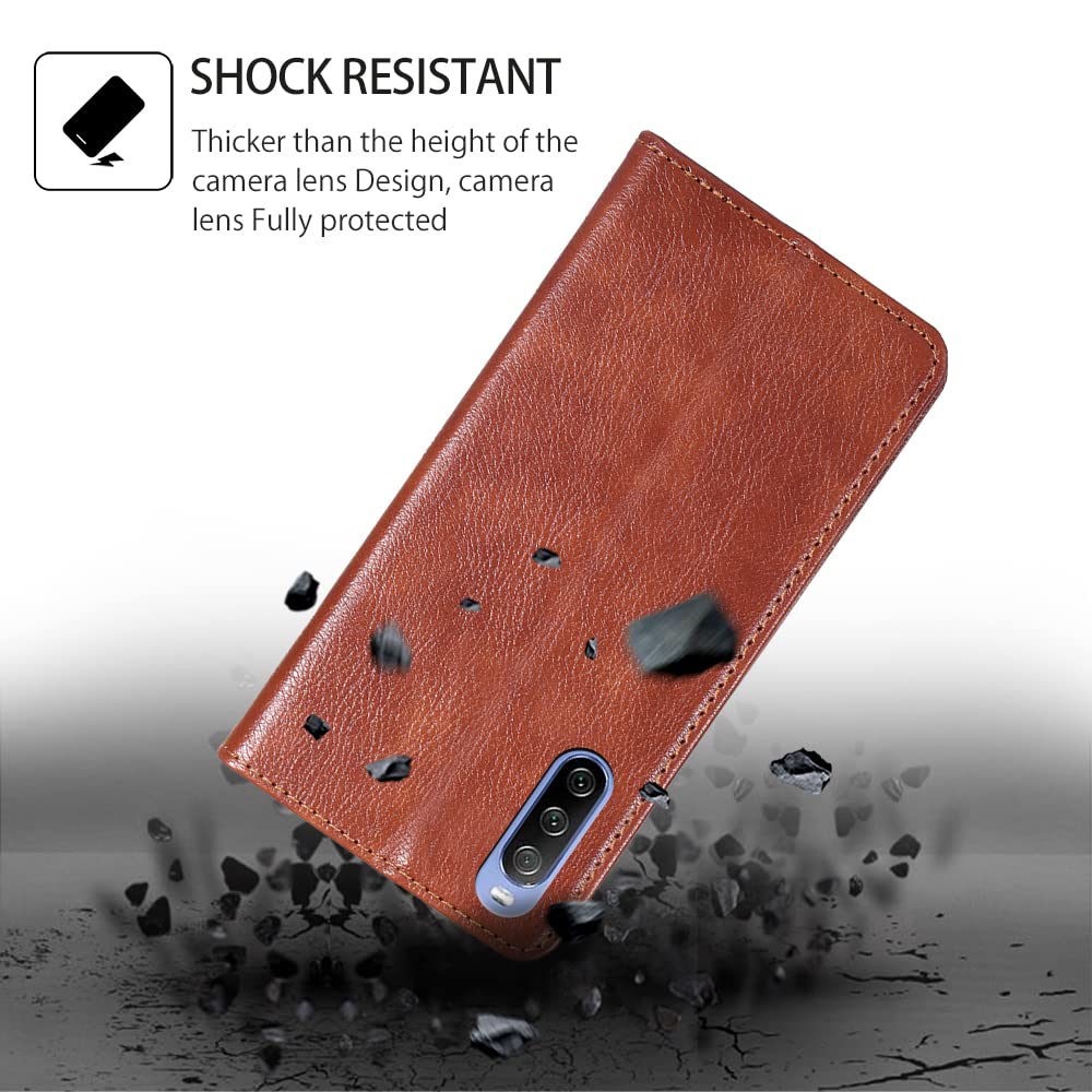 for Sony Z5 Plus/Z5 Premium Flip Case Google Anti Drop Magnetic Phone Case Brown