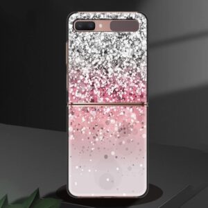 gold pink rose glitter hearts luxury black hard case for samsung z flip 3 z flip 4 5g phone case,z5,for z flip 3 5g