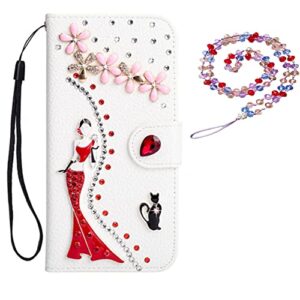 for vivo iqoo z5 case, bling leather filo slots wallet flip protective phone case & neck strap [kickstand] [card slots] [magnetic closure] for vivo iqoo z5 phone case (# 1)