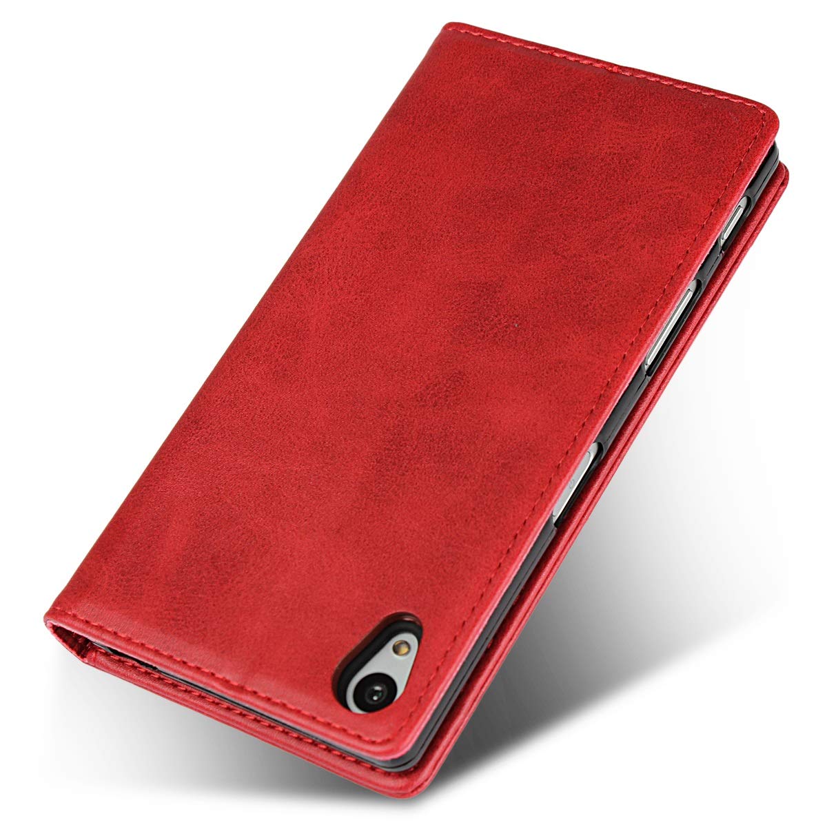 Smartphone Flip Cases Leather Wallet Case for Sony Xperia Z5, Premium Vegan Leather Case [Shockproof TPU Inner Shell] Slim Shockproof Protective Phone Case Compatible with Sony Xperia Z5 Flip Cases (