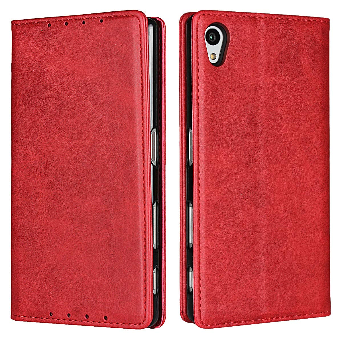 Smartphone Flip Cases Leather Wallet Case for Sony Xperia Z5, Premium Vegan Leather Case [Shockproof TPU Inner Shell] Slim Shockproof Protective Phone Case Compatible with Sony Xperia Z5 Flip Cases (