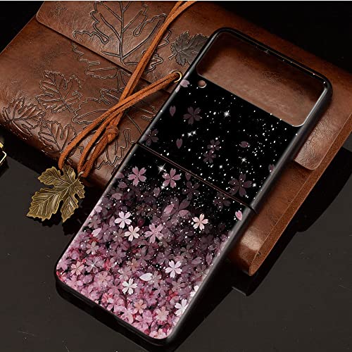 Shiny Pink Cool Case for Samsung Galaxy Z Flip 3 4 5G Black Hard PC Phone Housing Segmented Cover,Z5,for Z flip