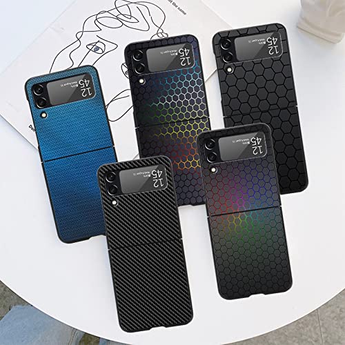 HANASE Black Carbon Fiber Phone Case for Samsung Galaxy Z Flip 3 5G Z Flip 4 ZFlip3 ZFlip zflip Flip4 ZFlip4,Z5,for Z Flip 3 5G