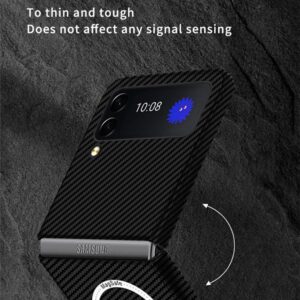 Carbon Fiber Magnetic Phone Cases for Samsung Galaxy Z Flip 3 Z Flip 4 5G Hard PC Back Cover,Z5,for Z Flip 3