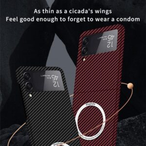 Carbon Fiber Magnetic Phone Cases for Samsung Galaxy Z Flip 3 Z Flip 4 5G Hard PC Back Cover,Z5,for Z Flip 3