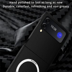 Carbon Fiber Magnetic Phone Cases for Samsung Galaxy Z Flip 3 Z Flip 4 5G Hard PC Back Cover,Z5,for Z Flip 3