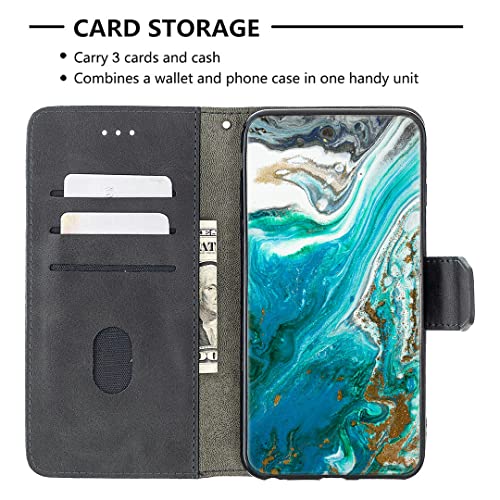 jioeuinly Flip Stand Case Compatible for Vivo Iqoo Z5 Phone Case Cover PU Leather Kickstand Magnetic Wallet Case BF439-HEI