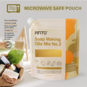 Pifito Soap Making Oils Mix No. 2 │ 60 Oz Quick Mix Blend of Pre-Measured Oils for Cold Process Soap Making Supplies