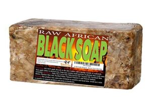 premium african black soap - pure 1 pound bulk. raw organic soap for acne, dry skin, rashes, burns, scar removal, face & body wash, from ghana west africa - authentic african moisturizer