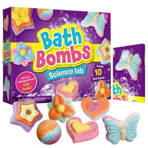 xxtoys bath bombs science lab - create 10 bath bombs, bath toys for kids - great gifts for girls age 8-12, crafts kit for girls, spa kit for girls