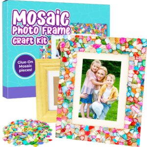 purple ladybug mosaic photo frame craft kit - diy arts & crafts for kids ages 8-12 & crafts for girls 8-12 6-8 - 9 8 7 6 year old girl birthday gift, teen girls gifts 8-10 10-12