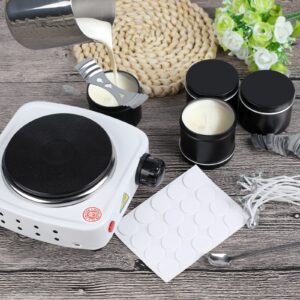 DINGPAI Hot Plate for Candle Making, White Color Electric Hot Plate for Melting Wax, Chocolate, Candy and More