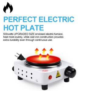 DINGPAI Hot Plate for Candle Making, White Color Electric Hot Plate for Melting Wax, Chocolate, Candy and More