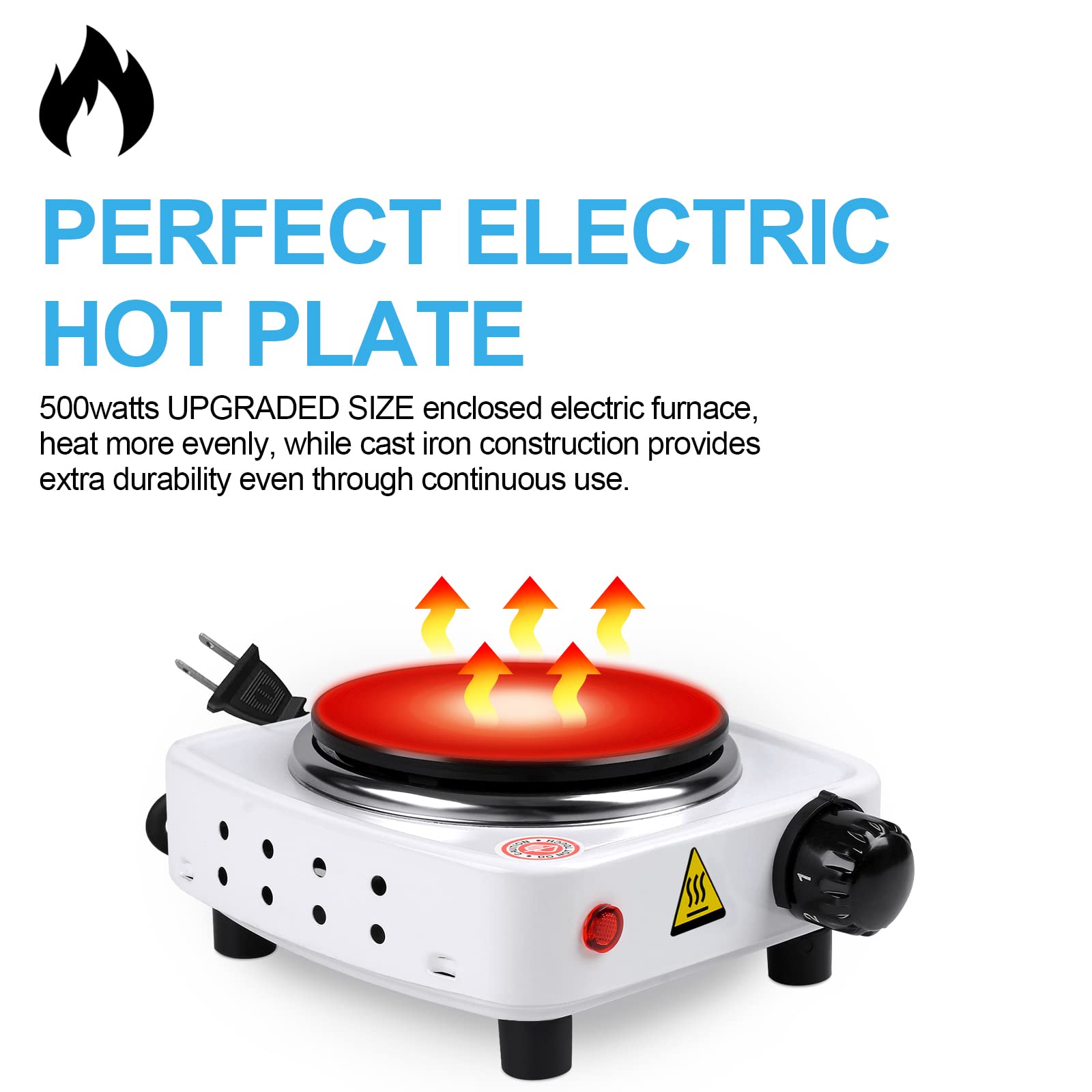 DINGPAI Hot Plate for Candle Making, White Color Electric Hot Plate for Melting Wax, Chocolate, Candy and More