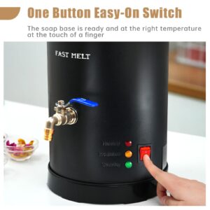 FAST MELT 6 Qts Soap Melter for Soap Making - Electric Soap Base Melting Pot Large Capacity with Quick Pour Spout, Auto Melt & Warm Mode Ideal for Homemade Soap Business Easy Clean