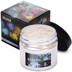 mica powder (silver) 2 oz – soap making kit – powdered pigments set – soap making dye – single color - hand soap making supplies - resin dye - mica powder organic for soap molds