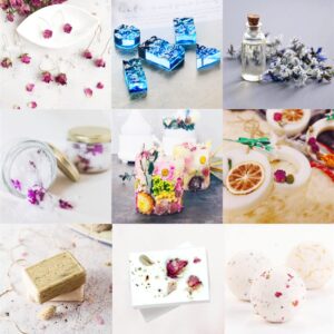 Natural Dried Flowers Kit 10 Bags, Dried Flowers Herbs for Soap Making,Candle, Resin Jewelry, Bath, Dried Flowers Bulk Include Rose Buds,Lavender,Jasmine and More