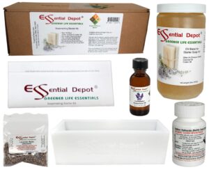 r.e.d. soap making starter soap kit - includes pre-measured ingredients to make a loaf of soap and a r.e.d. natural silicone mold