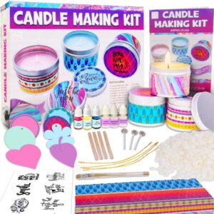 hapinest diy candle making kit for kids girls teens adults | beginner arts & crafts make your own candle set | starter kit