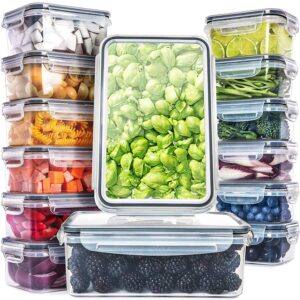 fullstar 28 pcs plastic food storage containers with lids (14 containers & 14 lids), leakproof bpa-free containers for kitchen organization, meal prep, reusable lunch container - (pack of 28)