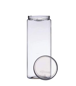 silicook clear plastic jar, 40oz, square shaped, transparent, food storage container, kitchen & household organization for dry goods, spices, vegetables, ingredients etc