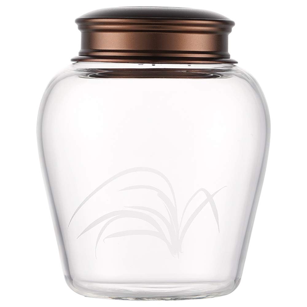 Kitchen Food storage jar Double-sealed aluminum alloy lid glass jar 500ml，16.9oz Storage cans for nuts, coffee beans and scented tea