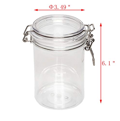 FixtureDisplays® Wire Clasp PET Jar 750 ml Spice Jar Seal Paint Oil Storage Jar Container Lock 18615-750ML-SNL LISTING