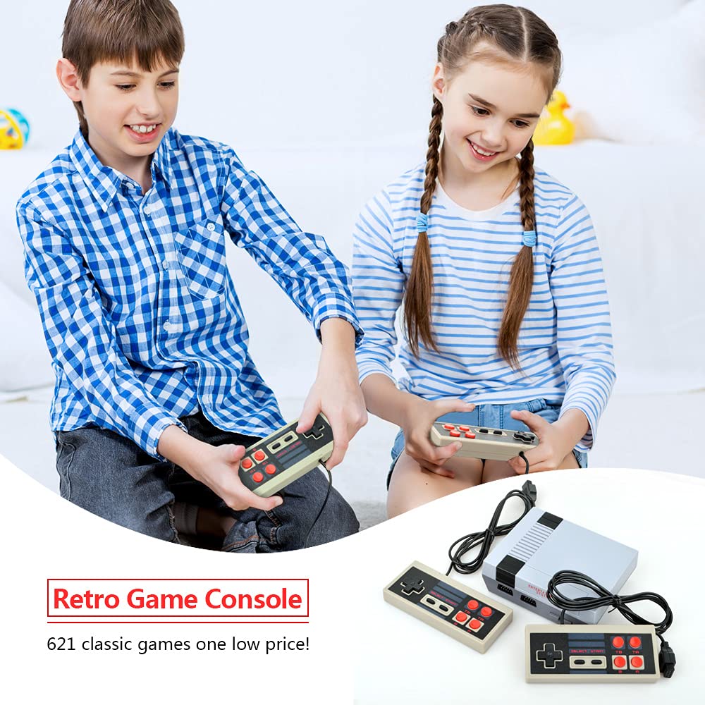 Retro Classic Game Console,HDMI Classic Retro Game Console 621 Games,Dual Control 8-Bit Handheld Game Player for TV Video, Christmas/Birthday/Thanksgiving/Valentine Gift