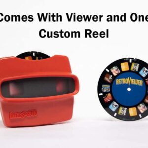 IMAGE3D Custom Viewfinder Reel Plus RetroViewer - for Kids, & Adults, Classic Toys, Slide Viewer, Retro, Vintage, May Work in Old Toys (Red)