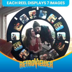 IMAGE3D Custom Viewfinder Reel Plus RetroViewer - for Kids, & Adults, Classic Toys, Slide Viewer, Retro, Vintage, May Work in Old Toys (Red)