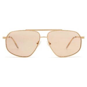 sojos classic retro aviator sunglasses for women men vintage hexagonal metal frame uv400 lenses sj1200, gold/light brown