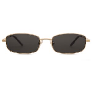 sojos small y2k narrow rectangle sunglasses womens mens retro 80s 90s uv400 sunnies sj1187, gold/grey